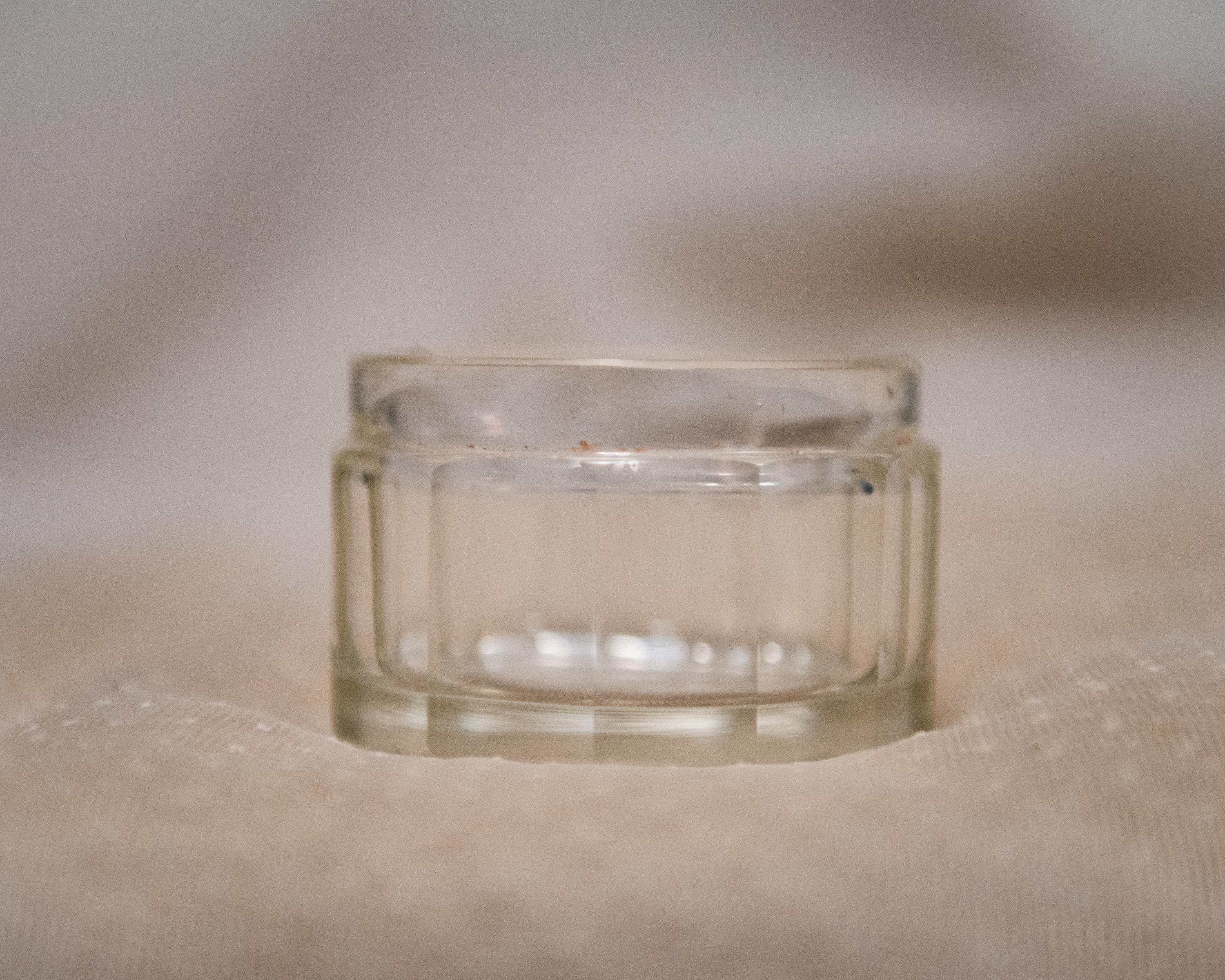 Small Glass Container, Round With Metal Lid, Vanity Table Decor ...