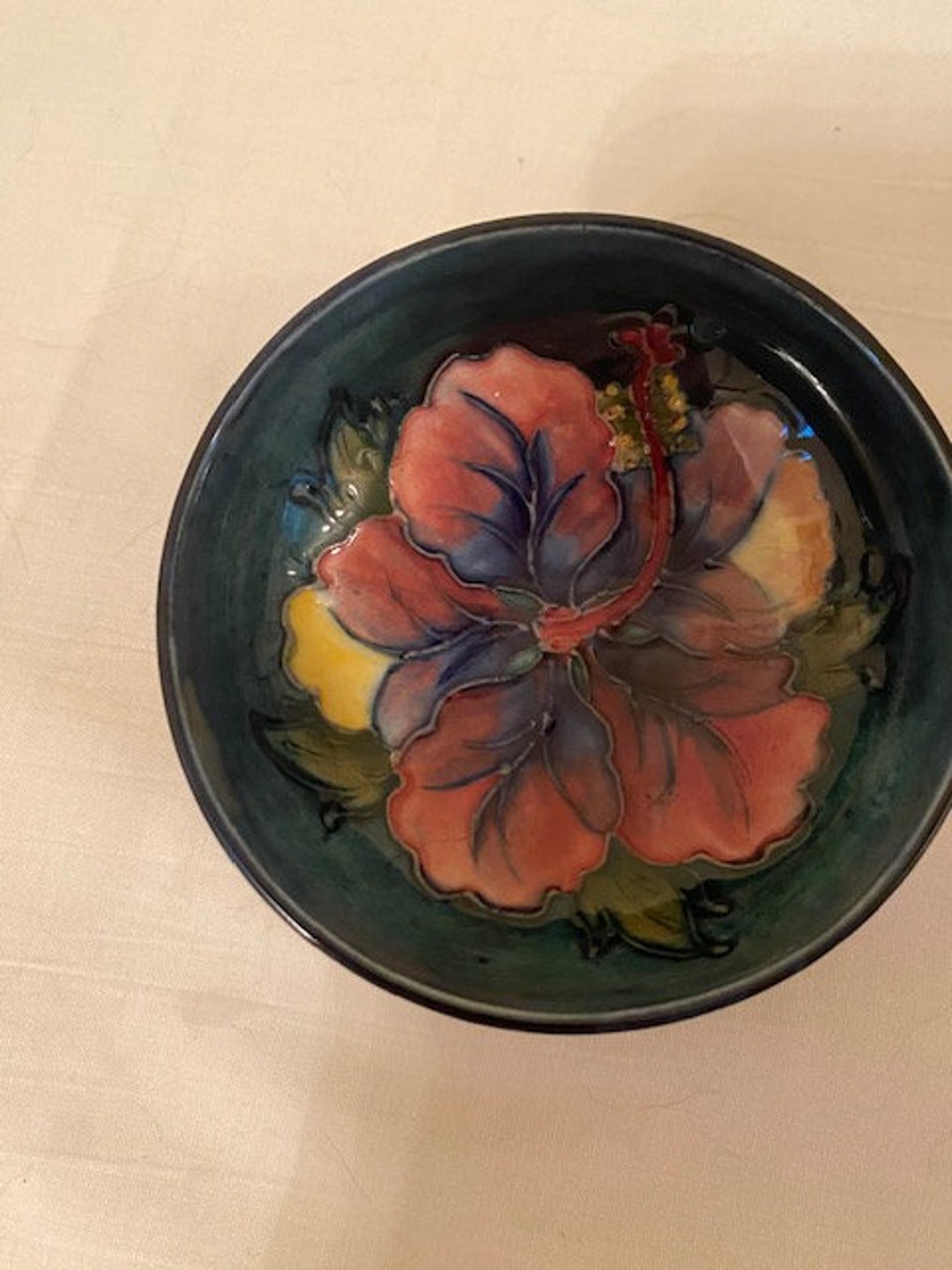 Vintage Pottery Moorcroft Plate England, Spring Flower Pin Dish, Small ...