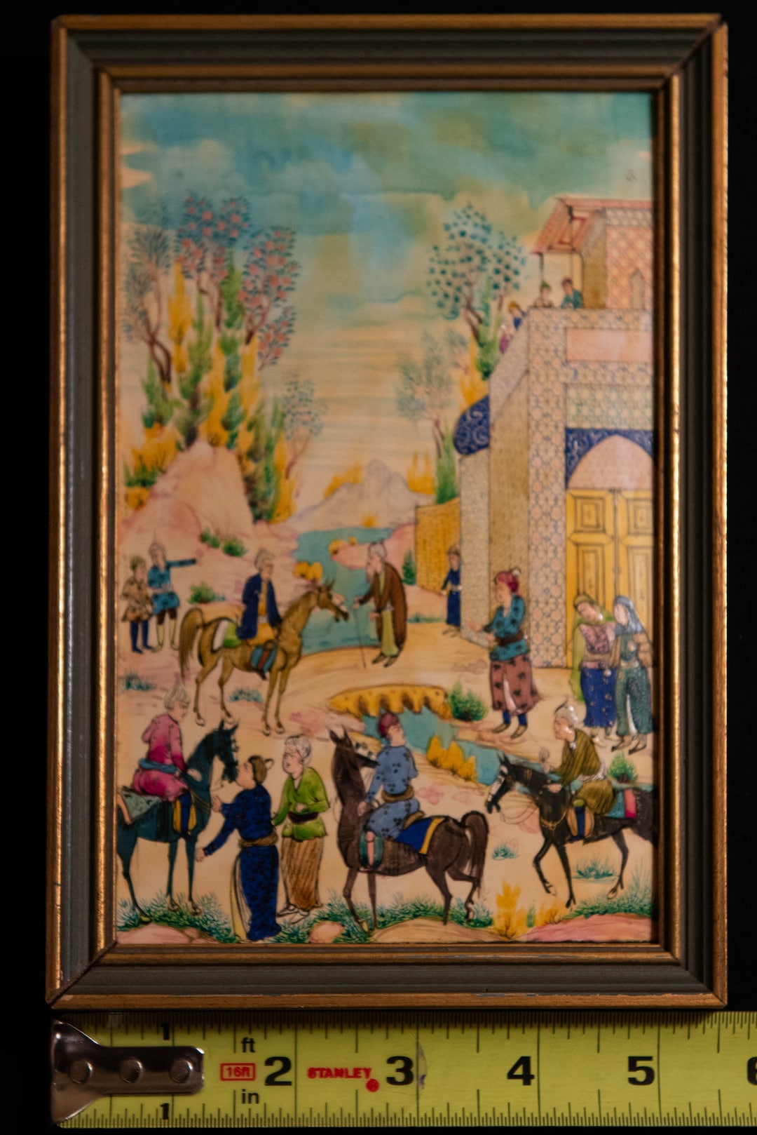 Hand Painted Antique Persian Miniature Painting, Oil on Board Antique Iran, Persian Wall Art - Etsy
