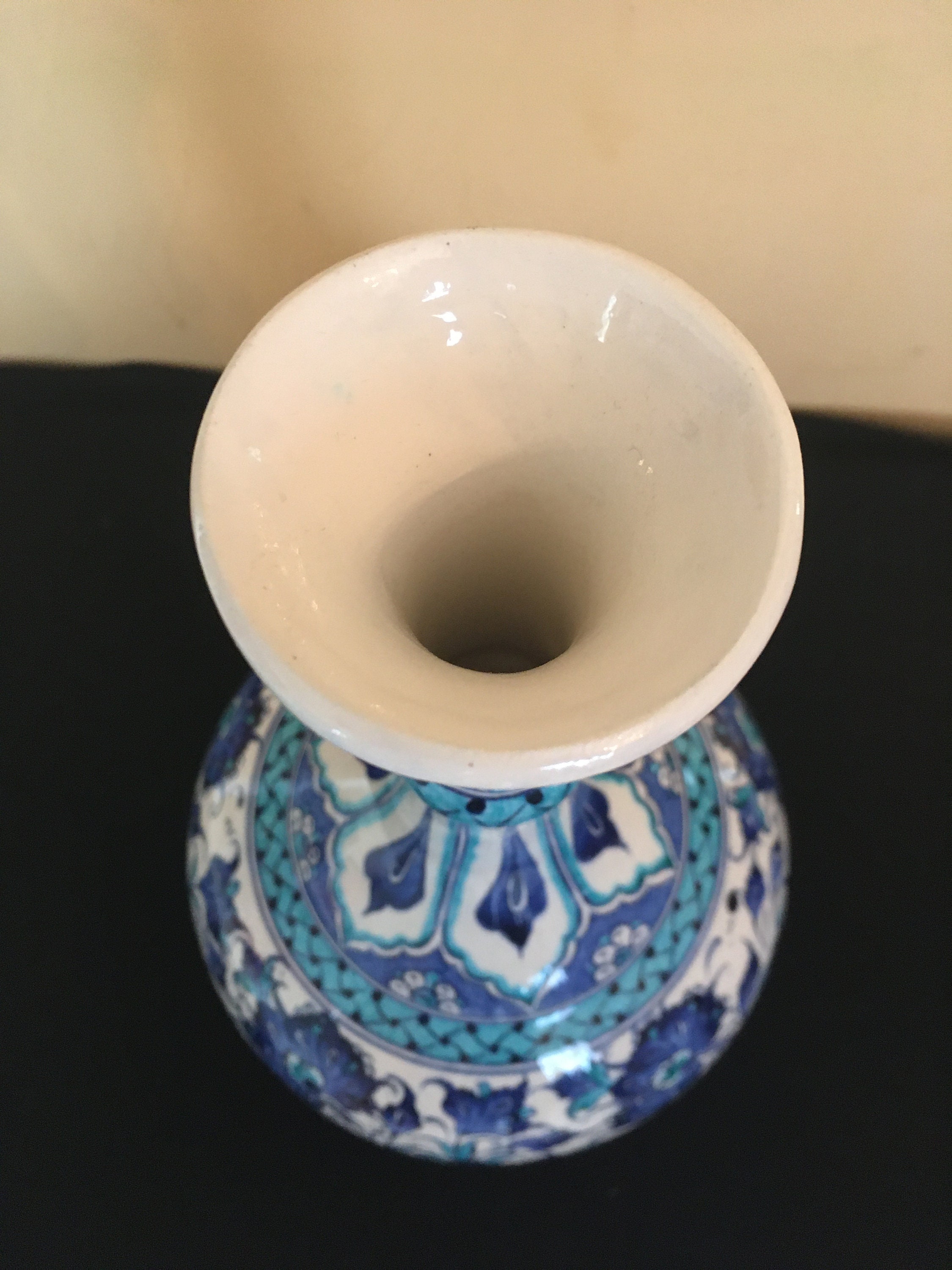 Turkish Hand Painted Ceramic Art Pottery Teardrop Vase, Marmara Cini ...