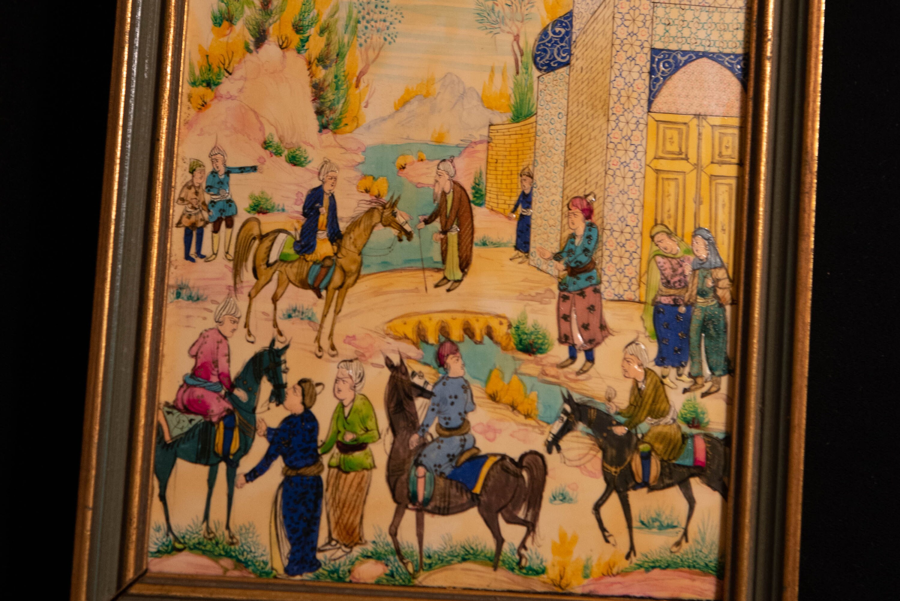 Hand Painted Antique Persian Miniature Painting, Oil on Board Antique Iran, Persian Wall Art - Etsy