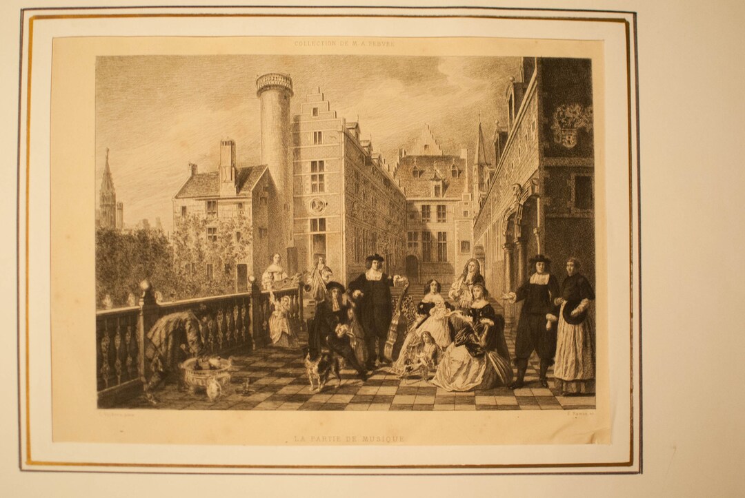 Antique Lithograph Drawing Large Print - Etsy