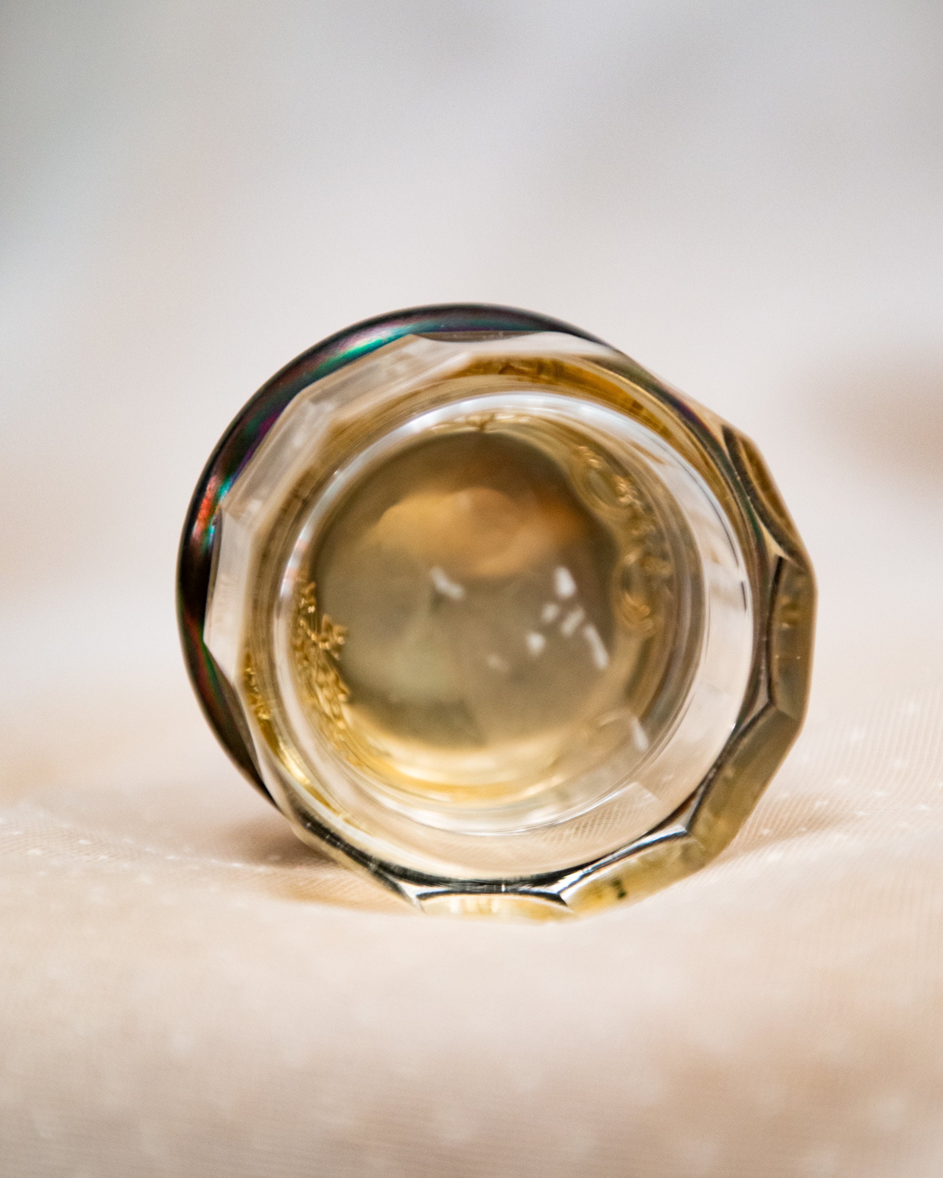 Small Glass Container, Round With Metal Lid, Vanity Table Decor ...