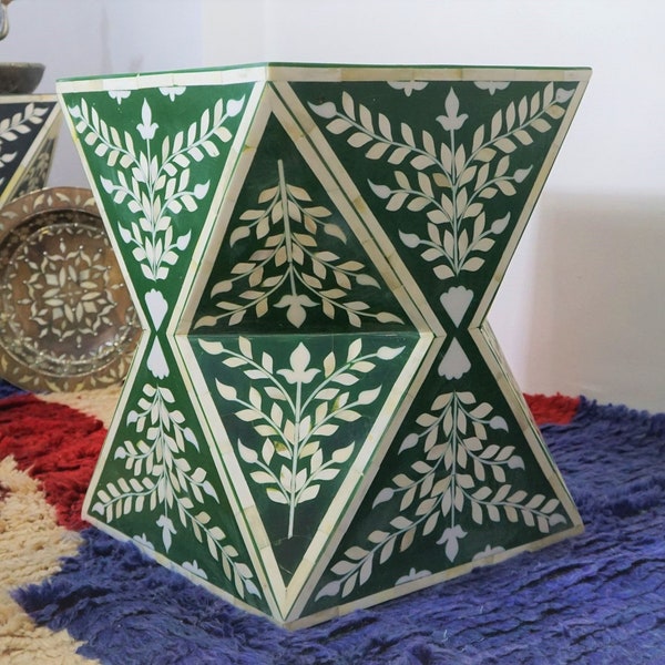 Bone Inlay End Table - Etsy