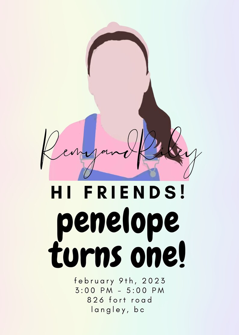 Ms Rachel Hi Friends Birthday Invitation Minimalistic Digital - Etsy