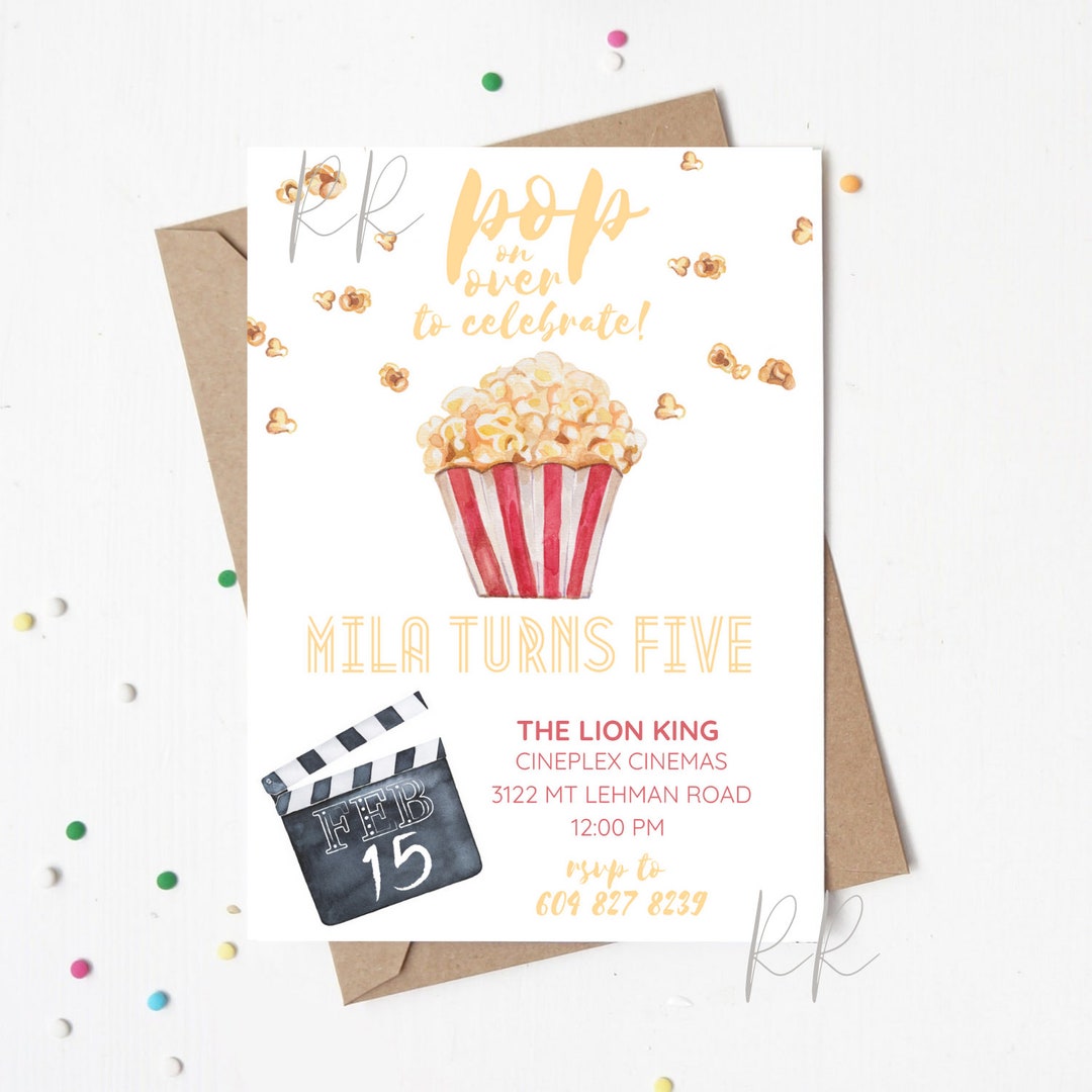 Pop on Over Movie Birthday Invitation Digital Download - Etsy