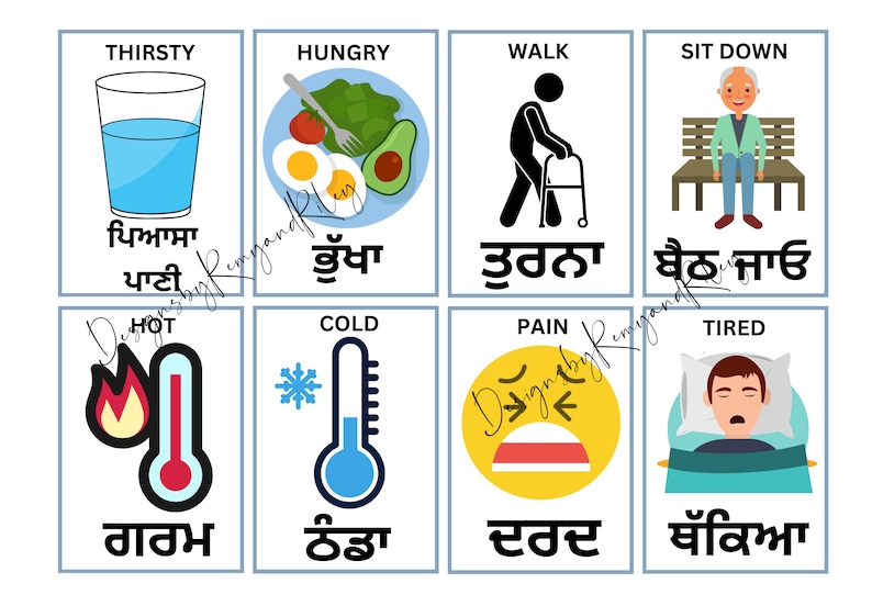 English-punjabi Communication Board Cards: Autism, Nonverbal (digital ...