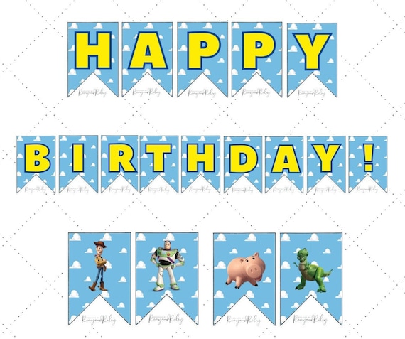 Toy Story Birthday Party Banner Flag Digital Download | Etsy