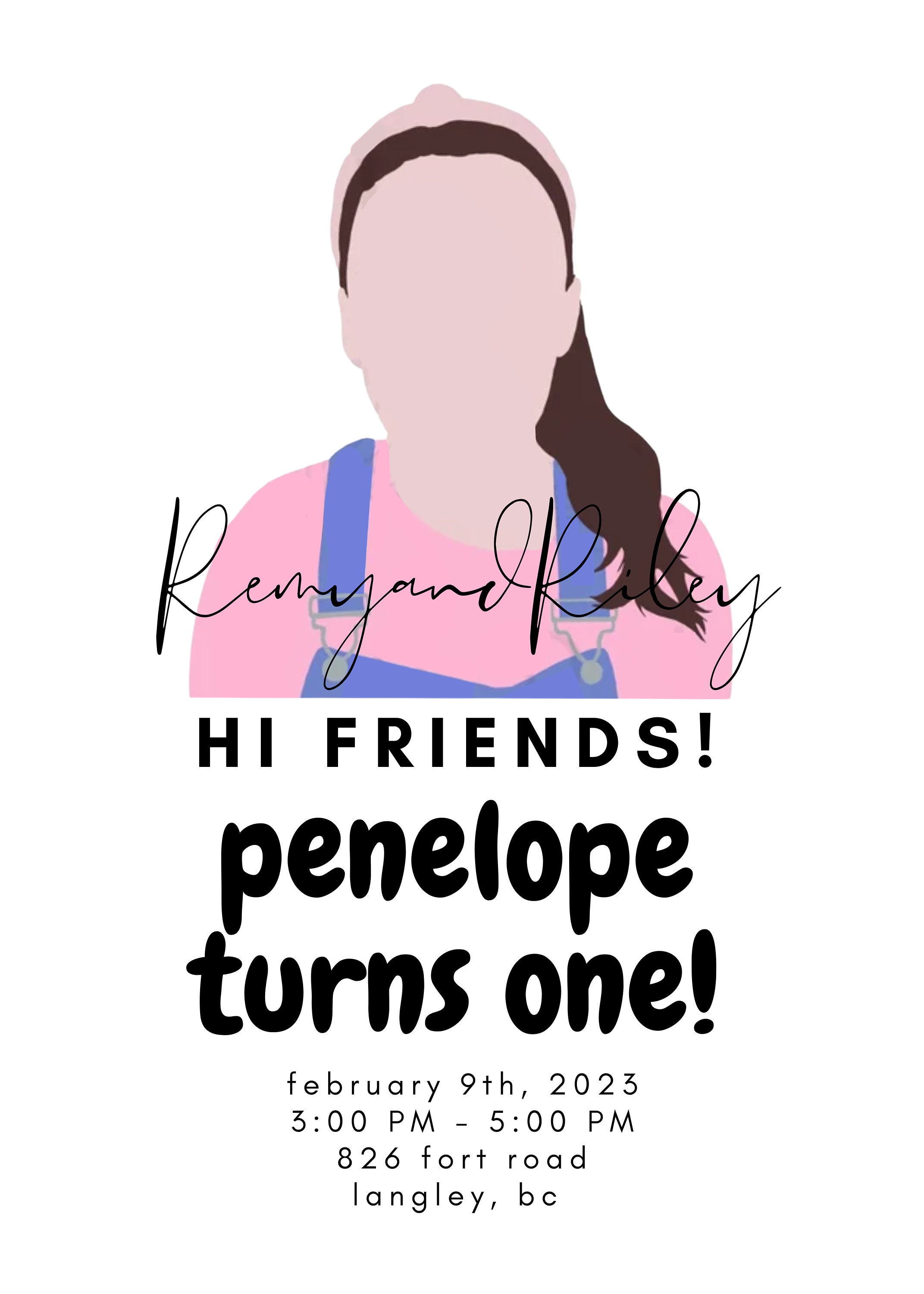 Ms Rachel Hi Friends Birthday Invitation Minimalistic Digital Download ...