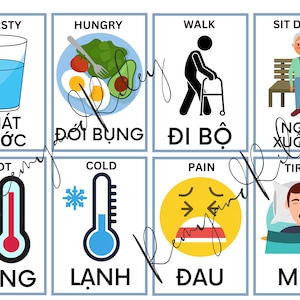 English Vietnamese Communication Board Cards: Visual Aid (digital ...