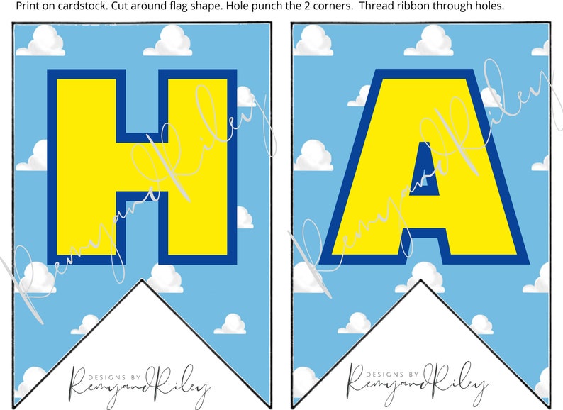 Toy Story Birthday Party Banner Flag Digital Download - Etsy