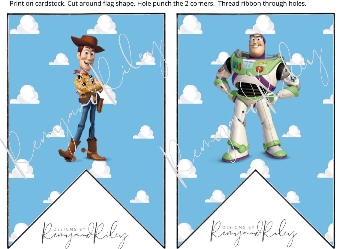 Toy Story Birthday Party Banner Flag Digital Download - Etsy
