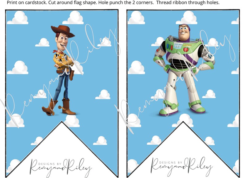 Toy Story Birthday Party Banner Flag Digital Download - Etsy