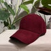 Burgundy Suede Baseball Cap for Men and Women – Handmade Low Profile ...