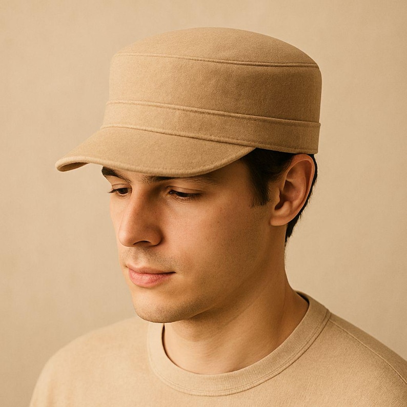 Castro Cap, Wool Cadet Cap, Adjustable Military Hat, Vintage Army Style ...