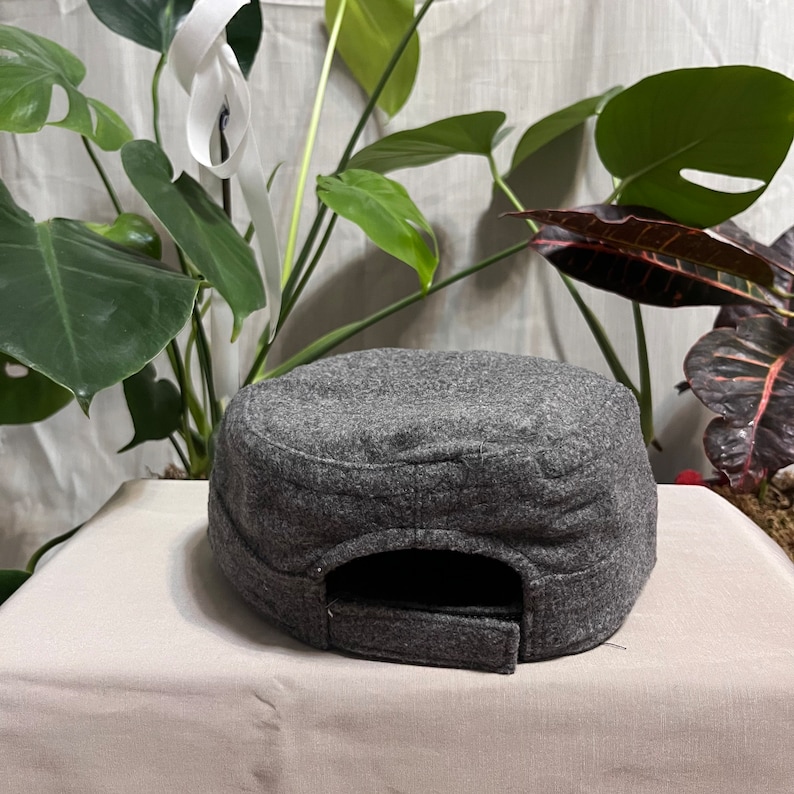 Gray Winter Cadet Cap, Wool Army Style Hat, Unisex Military Cap, Work ...