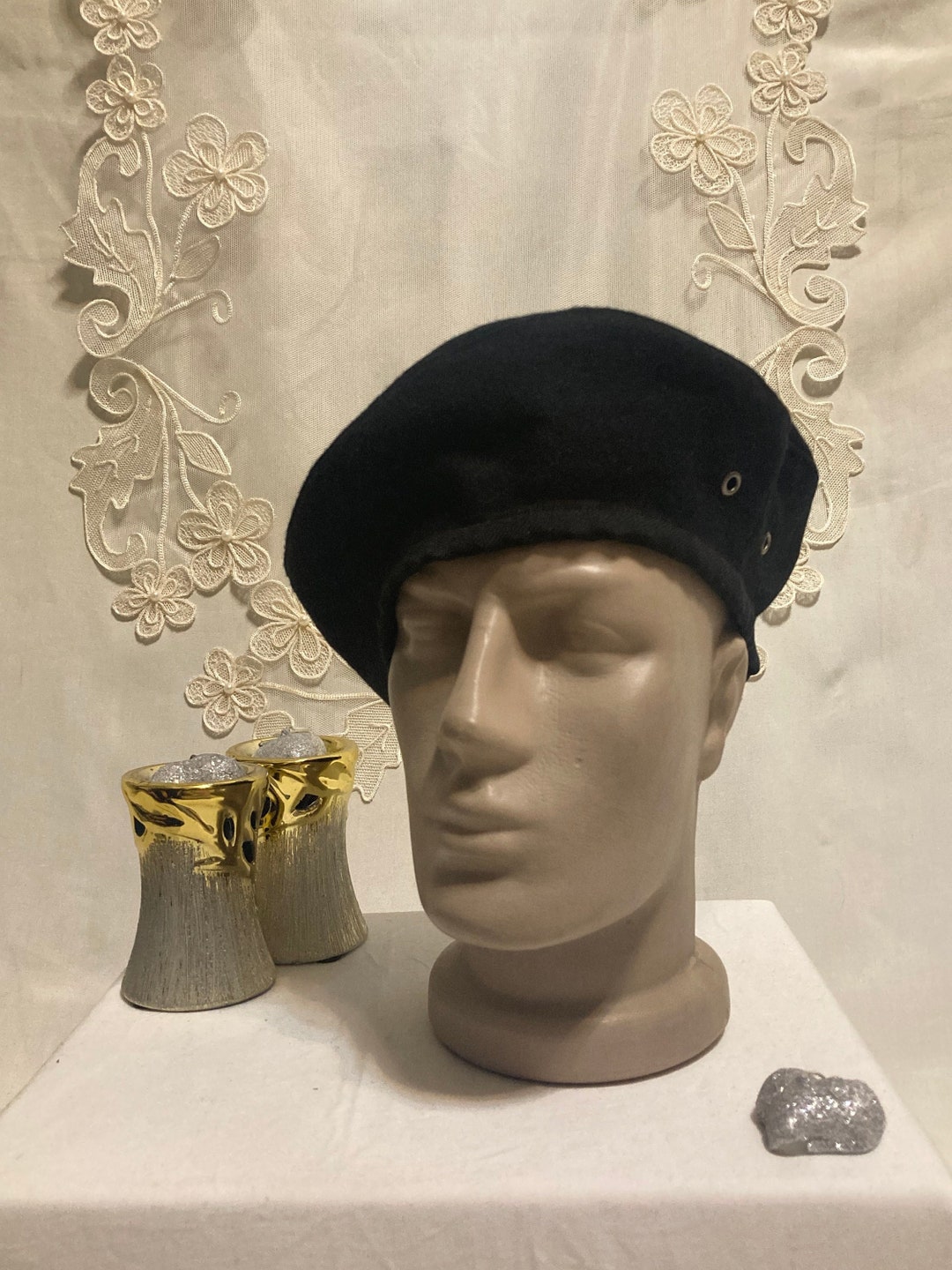 Black Wool Che Guevara Hat, Artist French Cap, Peaky Blinders, Army ...