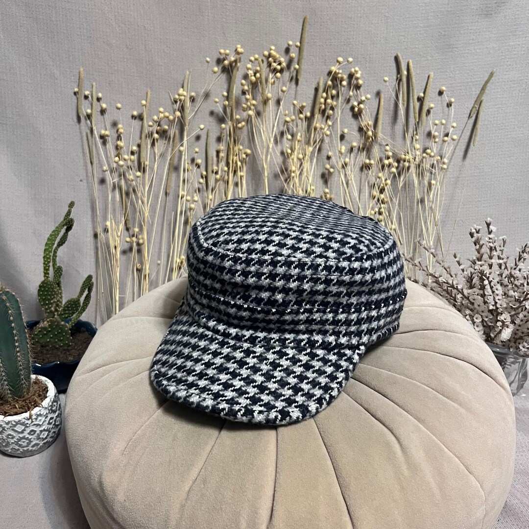 Crowbar Pattern Cadet Cap, White Army Style Hat, Winter Hat, Unisex ...