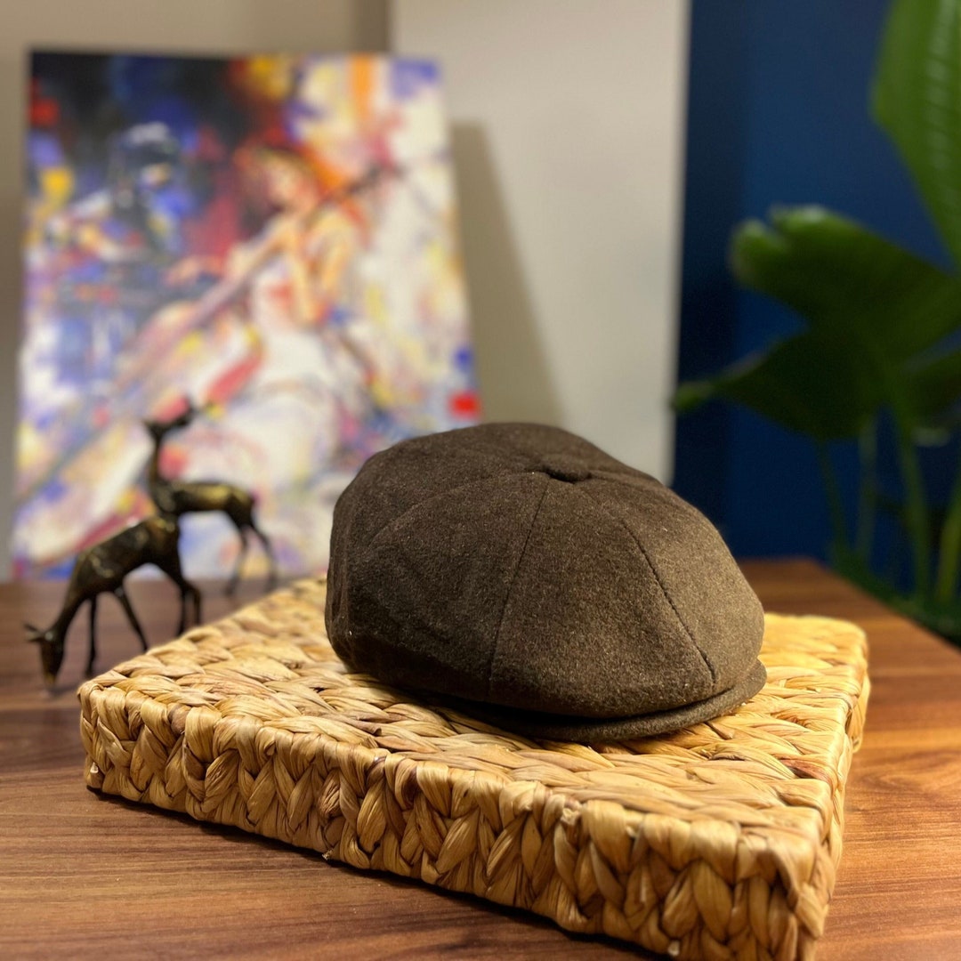 Brown 8 Panels Cap,peaky Blinders Hat,irish Gatsby Wool Cap,baker Boy ...