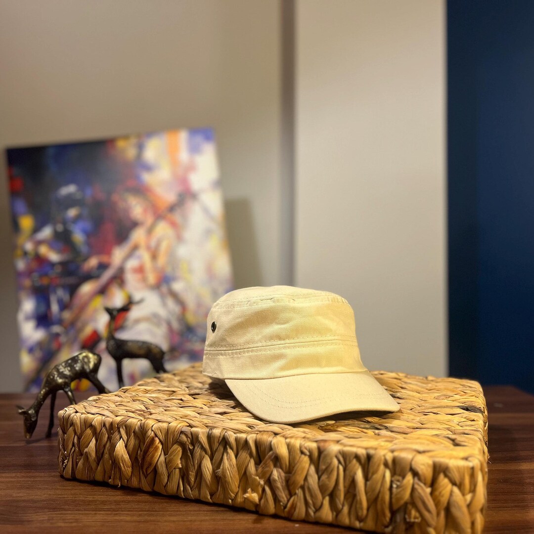 Camel Summer Castro Cap, Adjustable Cadet Cap, Summer Hat, Military Hat ...