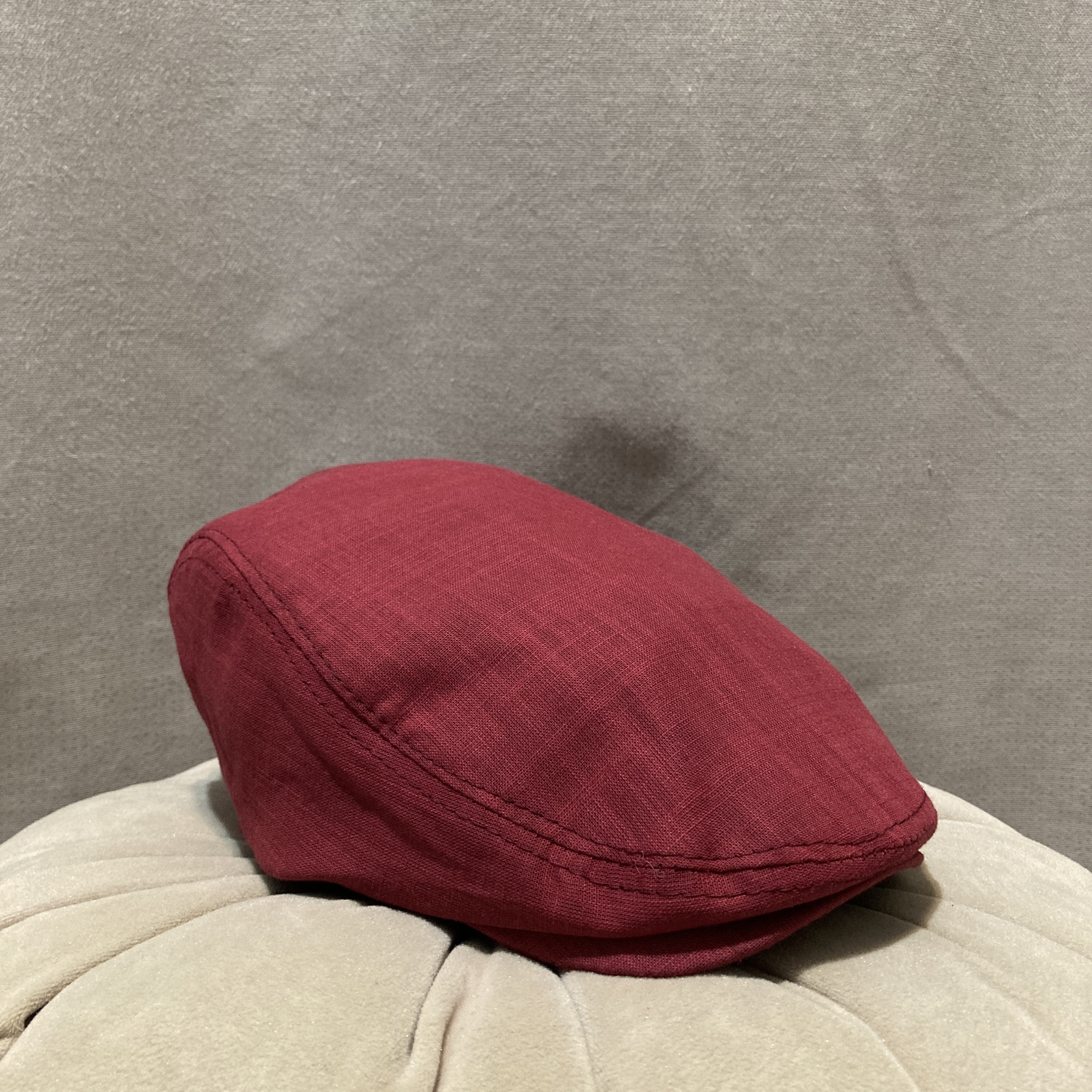 Stylish Red Linen Summer Flat Cap, Handcrafted Red Baker Boy Cap, Peaky ...