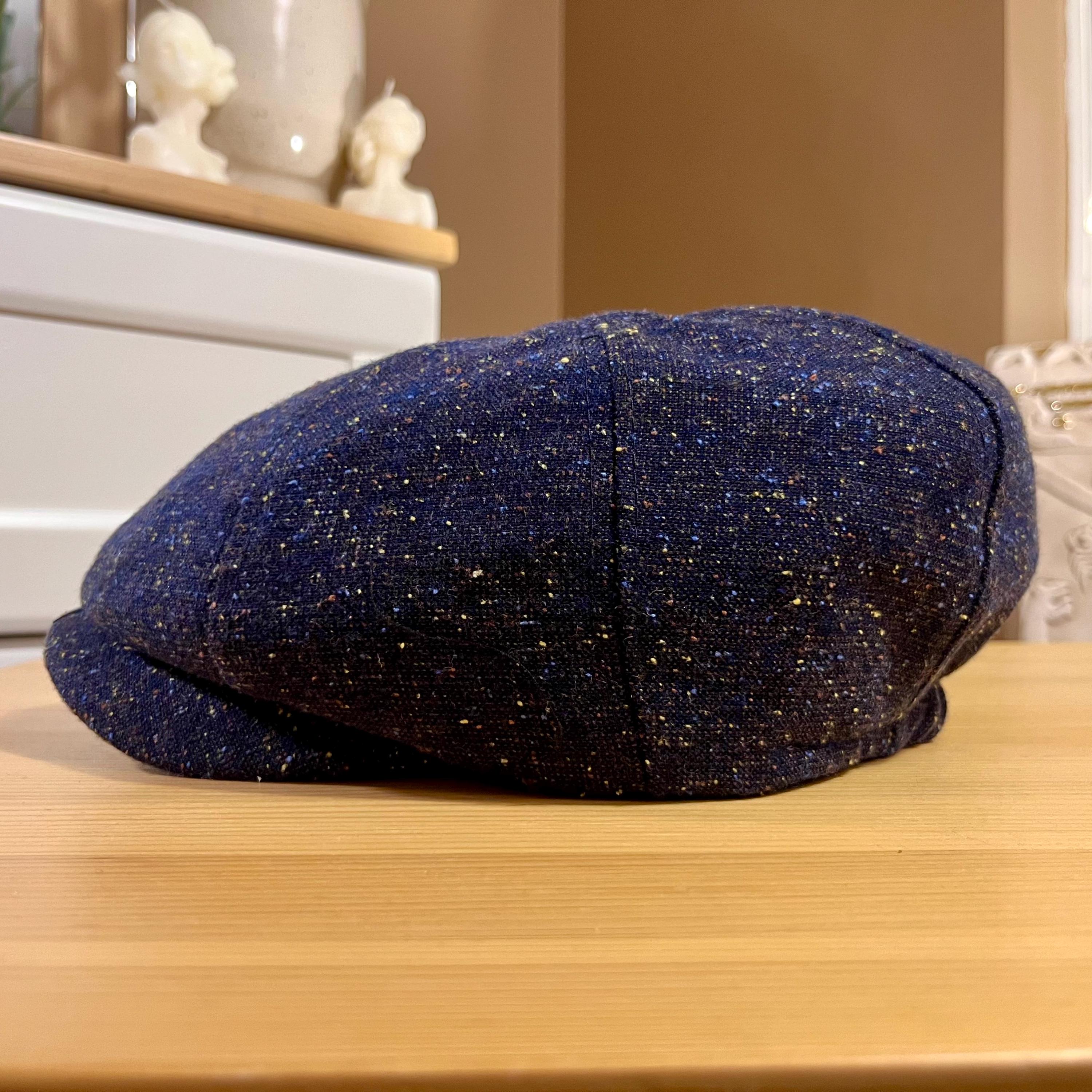 Dark Blue Newsboy Cap, Blue Spotted Hat, Peaky Blinders Hat, Wool Hat ...