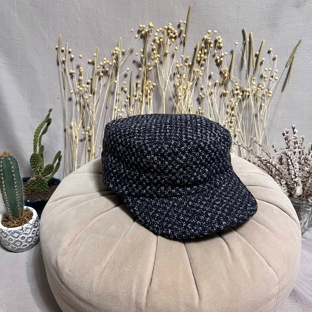 Blue Military Cap, Herringbone Cadet Cap, Army Style Hat, Wool Winter ...