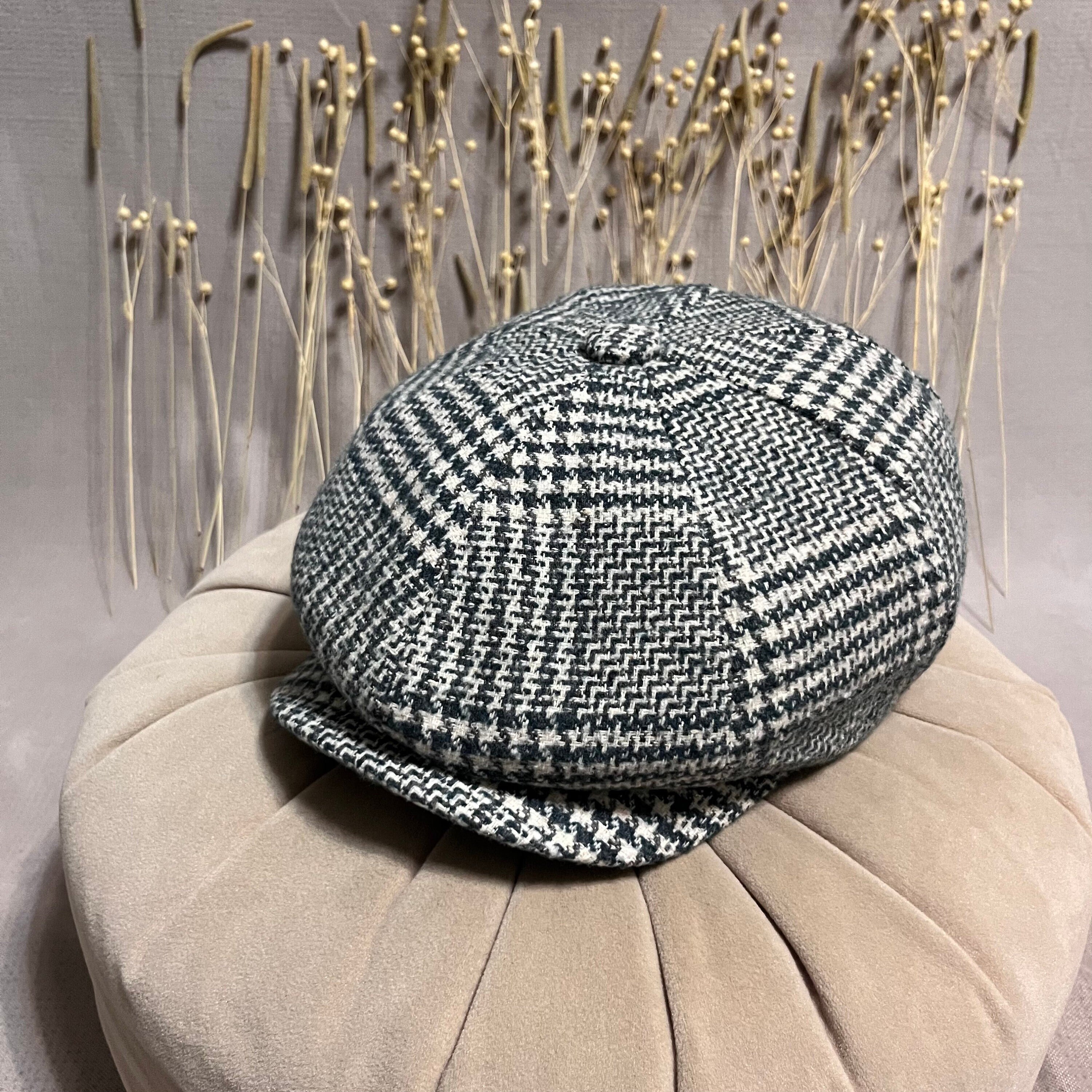 White Green Herringbone Peaky Blinders Cap 8 Panels Cap - Etsy