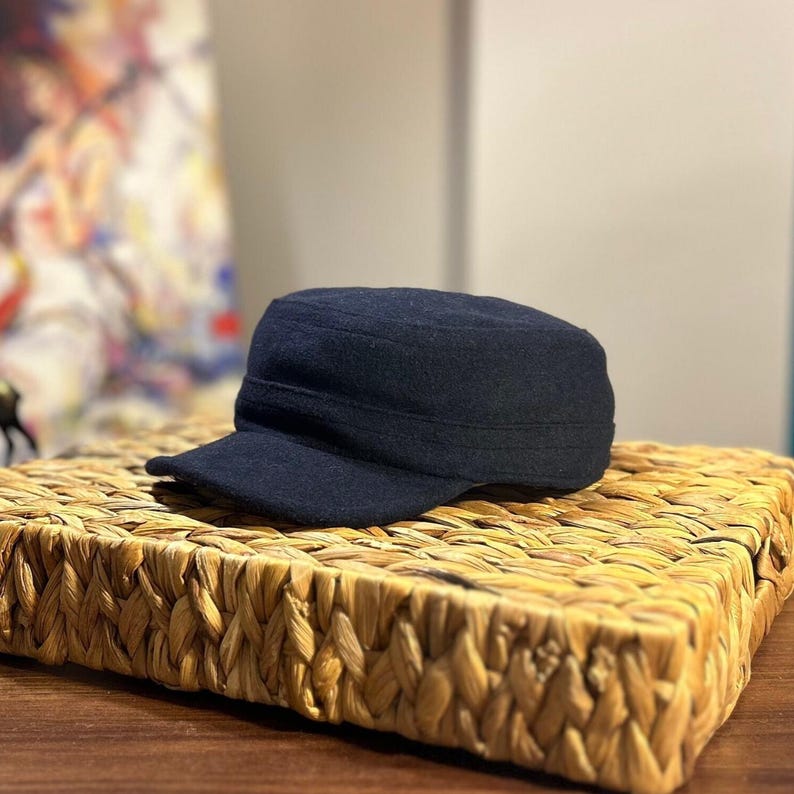 Blue Winter Cadet Cap, Wool Army Style Hat, Blue Military Cap, Castro ...
