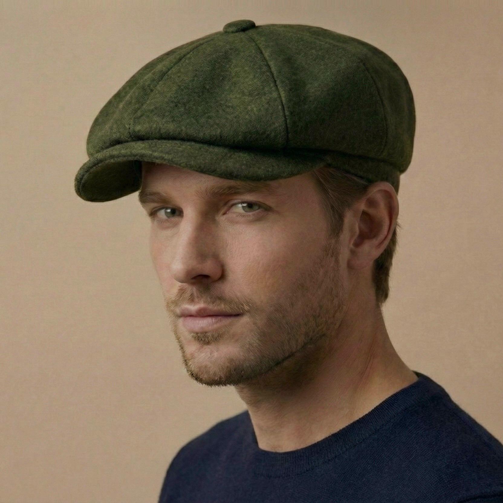 Green 8 Panels Cap, Peaky Blinders Hat, Irish Gatsby Cap, Baker Boy ...