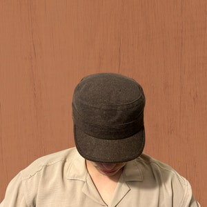 Brown Winter Cadet Cap, Wool Army Style Hat, Brown Military Cap, Camper ...