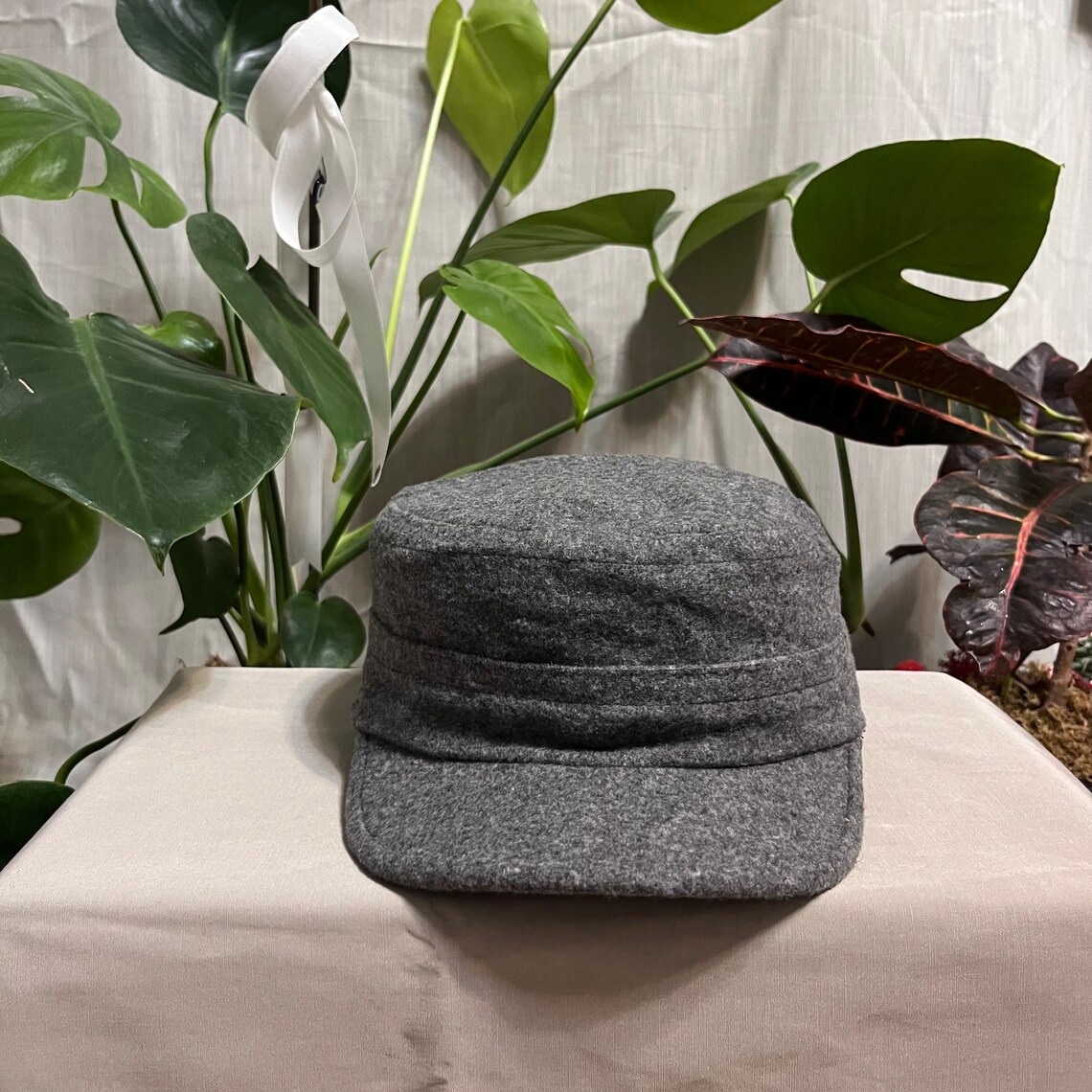 Gray Winter Cadet Cap, Wool Army Style Hat, Unisex Military Cap, Work ...