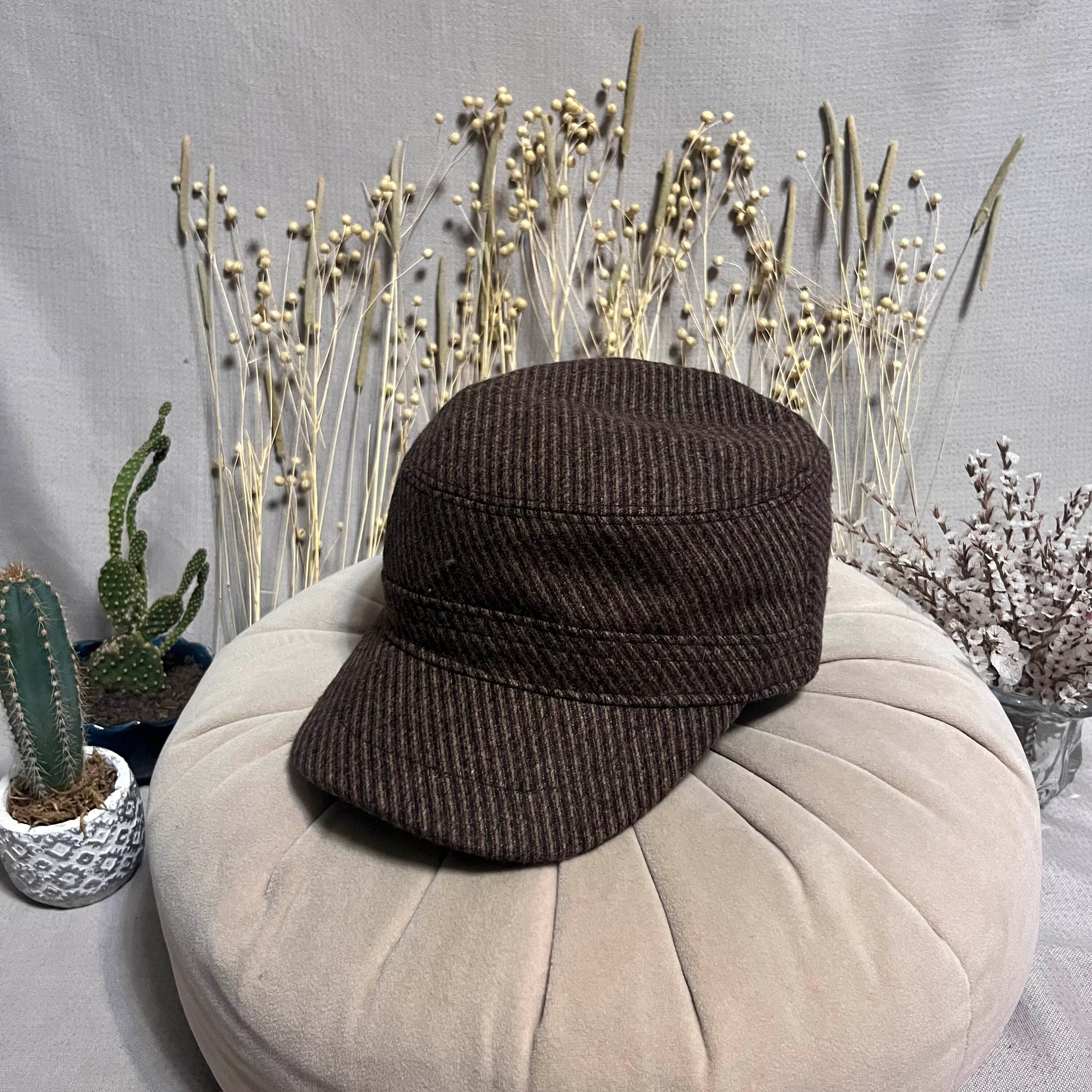 Brown Velvet Cadet Cap, Castro Hat, Unisex Military Cap, Winter Hat ...