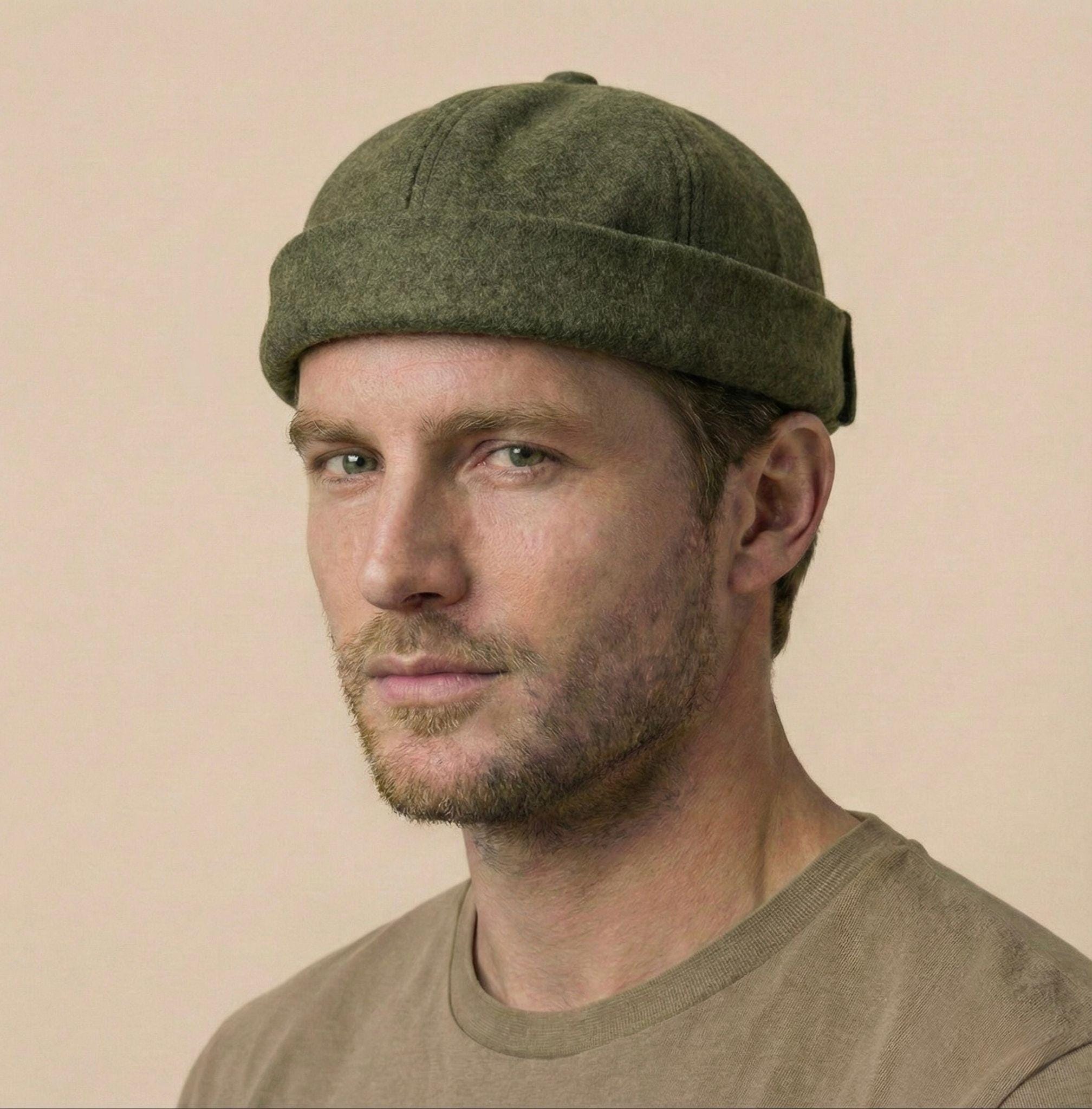 Green Docker Hat,brimless Beanie Docker Cap,adjustable Harbour Hat ...
