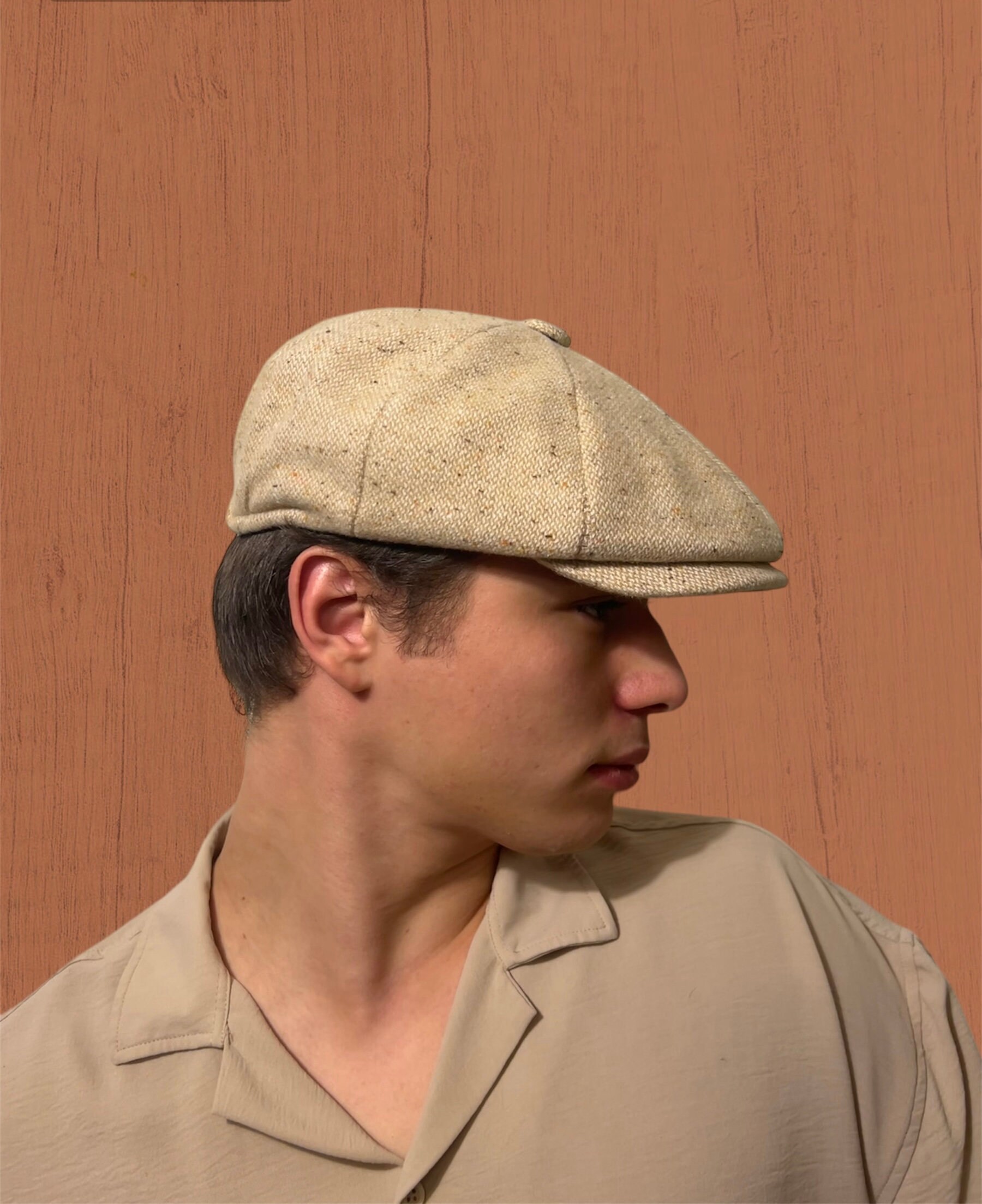 Milky Brown 8 Panels Cap, Newsboy Cap, Peaky Blinders Hat, Vintage Wool ...