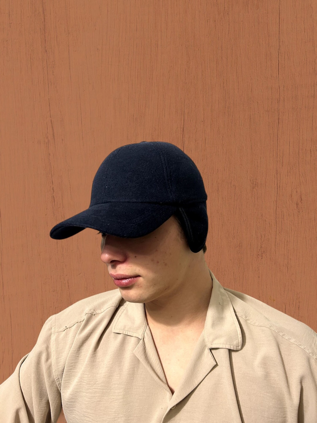 Blue Foldable Earflap Cap, Foldable Baseball Cap, Military Cap, Warm ...