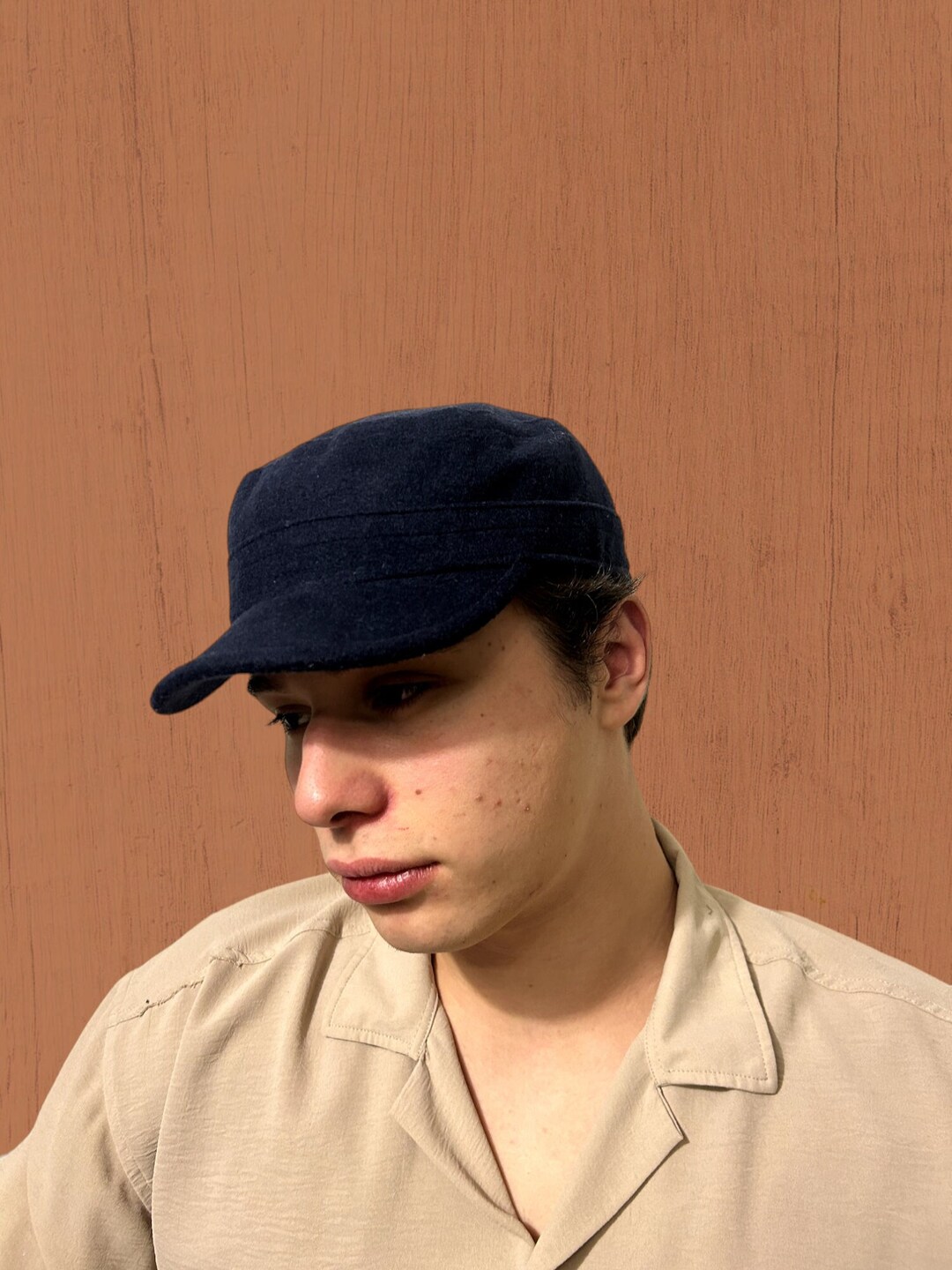 Dark Blue Winter Cadet Cap, Wool Army Style Hat, Blue Military Cap ...