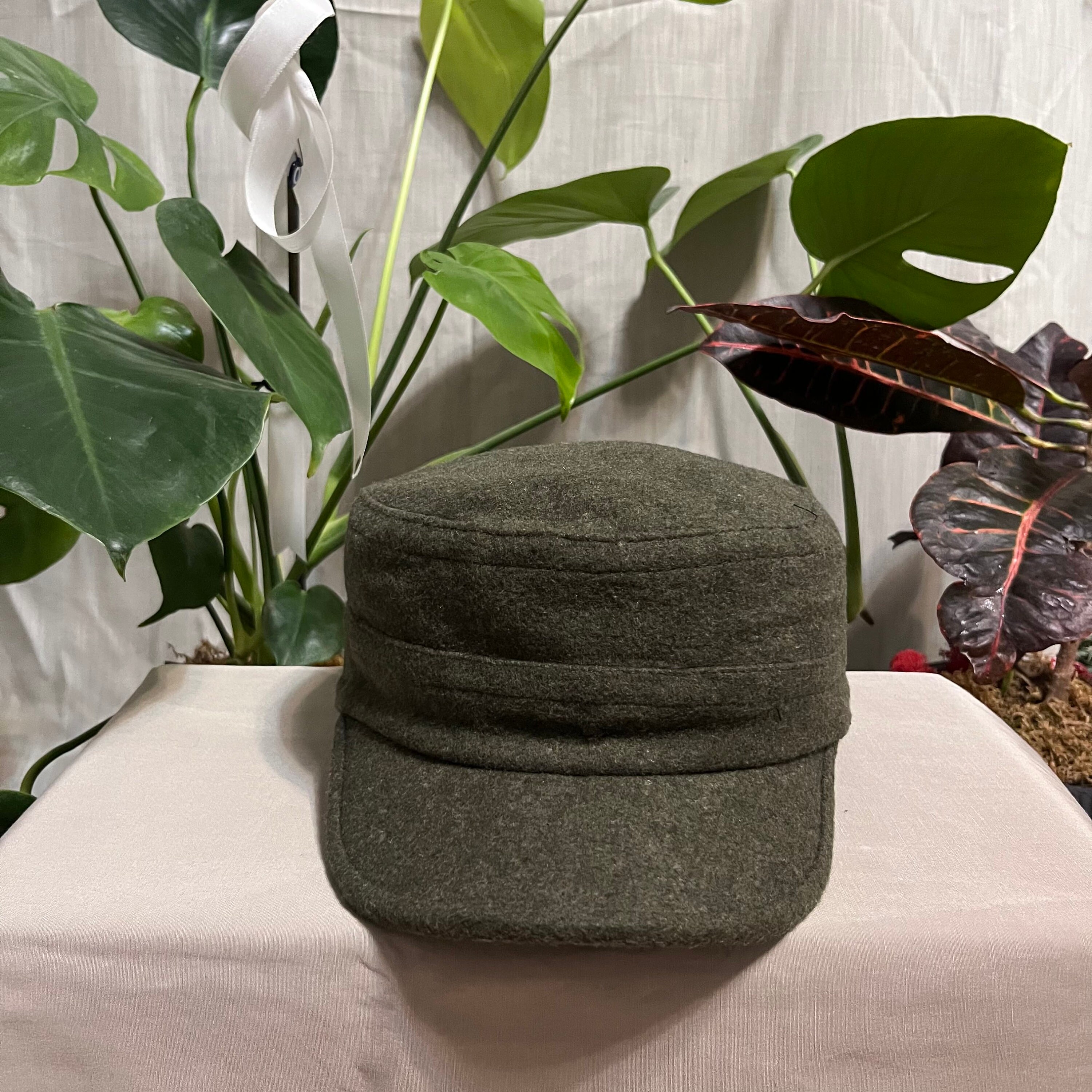 Green Winter Cadet Cap, Wool Army Style Hat, Unisex Military Cap ...