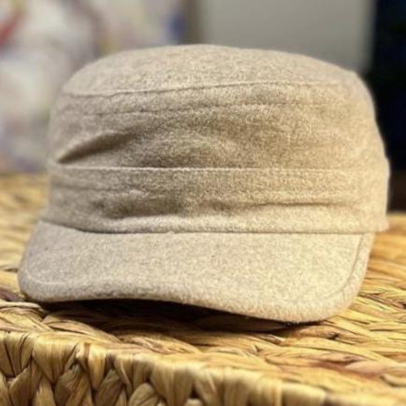 Castro Cap, Wool Cadet Cap, Adjustable Military Hat, Vintage Army Style ...