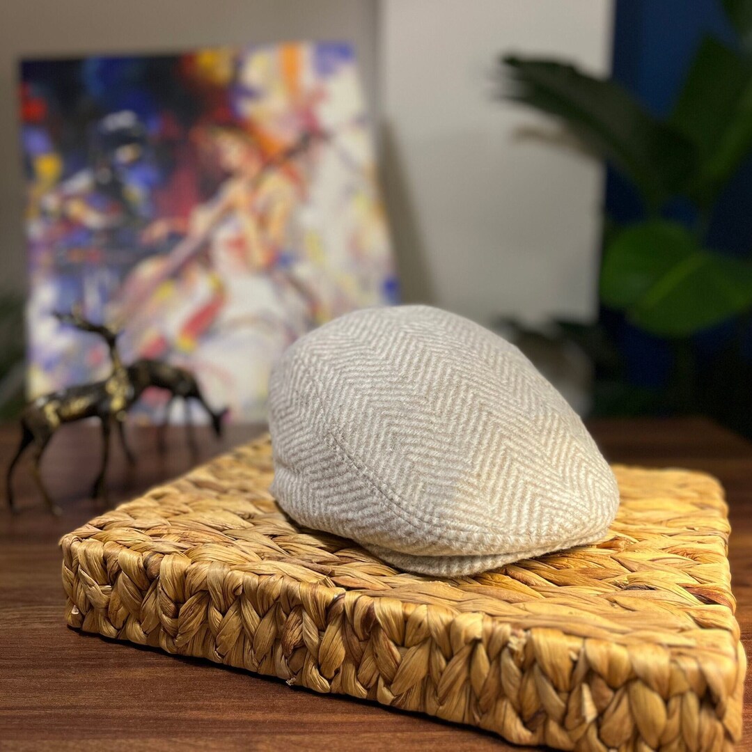 White London Herringbone Cap,wool Flat Cap,winter Cap,retro Paperboy ...