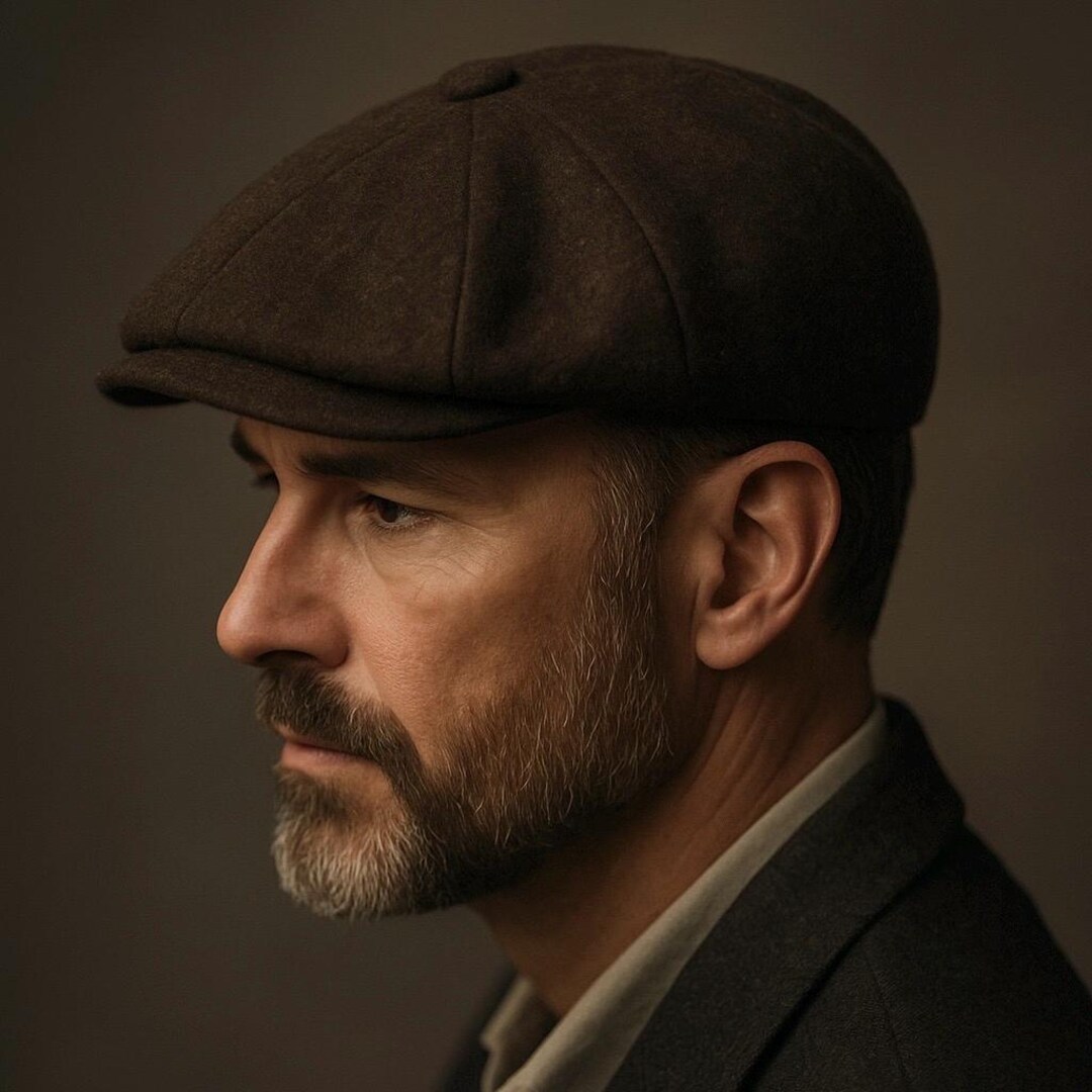Brown 8 Panels Cap,peaky Blinders Hat,irish Gatsby Wool Cap,baker Boy ...