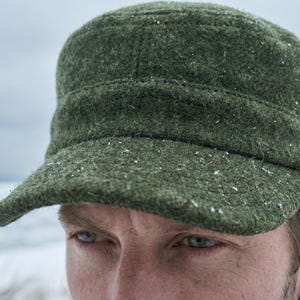 Green Winter Cadet Cap, Wool Army Style Hat, Unisex Military Cap ...