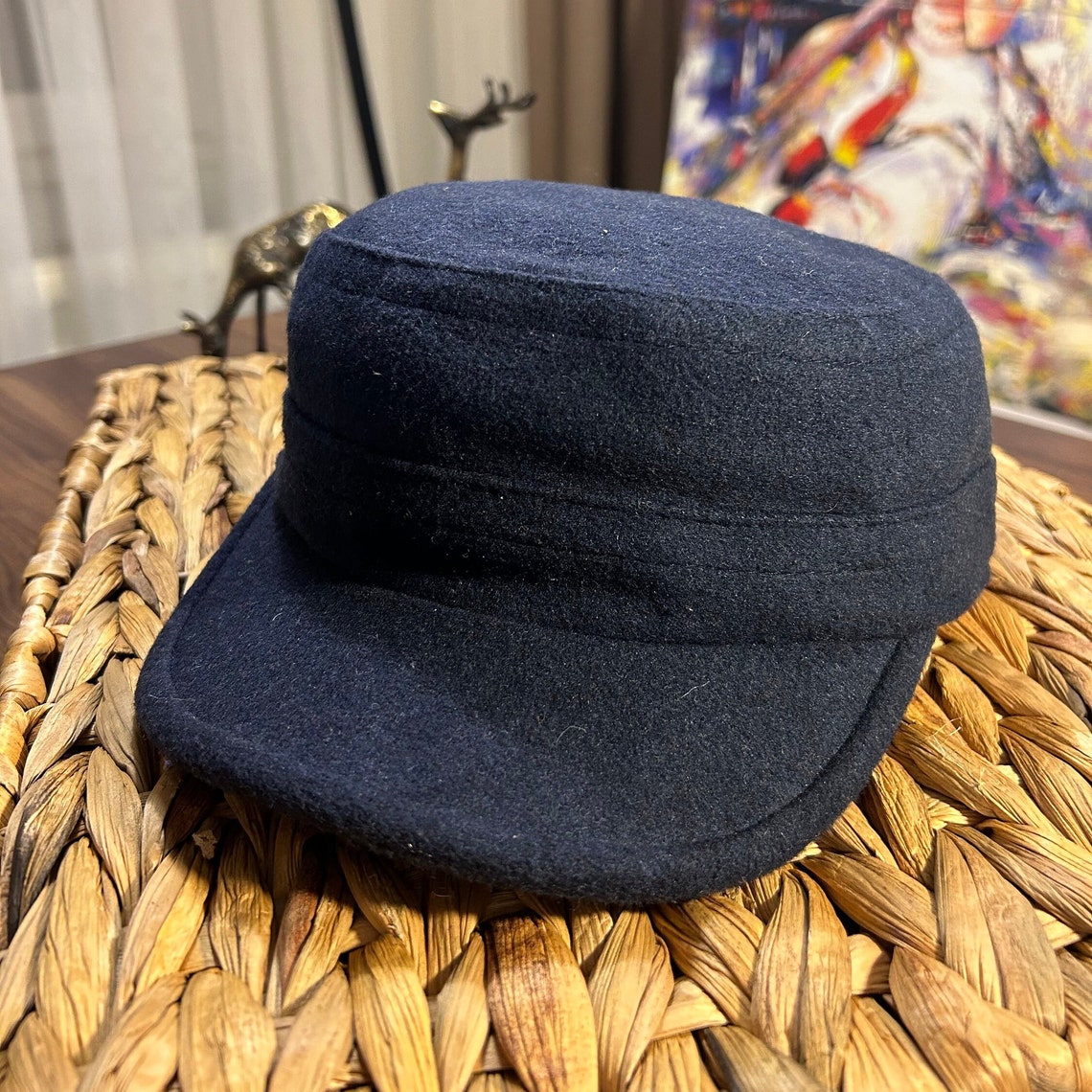 Blue Winter Cadet Cap, Wool Army Style Hat, Blue Military Cap, Castro ...