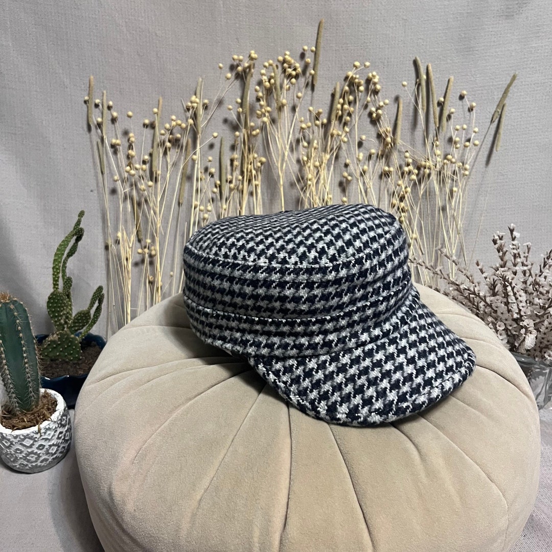 Crowbar Pattern Cadet Cap, White Army Style Hat,women Winter Hat ...