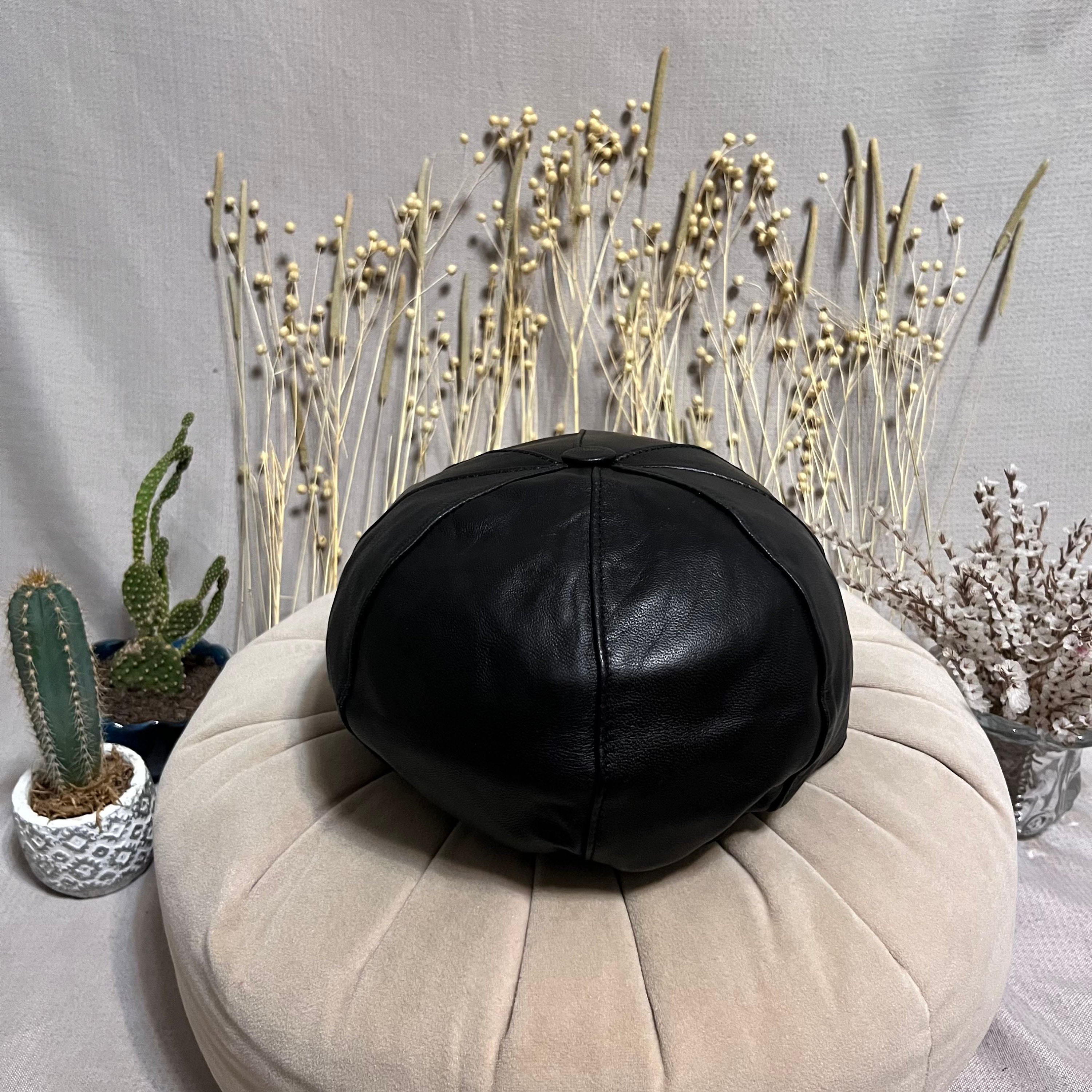 Black Leather 8 Panels Cap Peaky Blinders Cap Leather Hat - Etsy