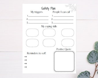 Safety Plan for Teens; Template; Digital Download - Etsy