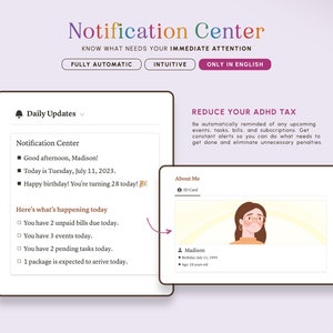 Notion Template ADHD Planner Notion Dashboard ADHD Digital Planner ...