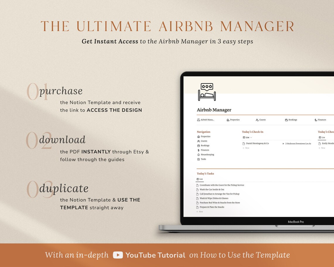 Notion Template Airbnb Tracker Airbnb Manager Airbnb Host - Etsy