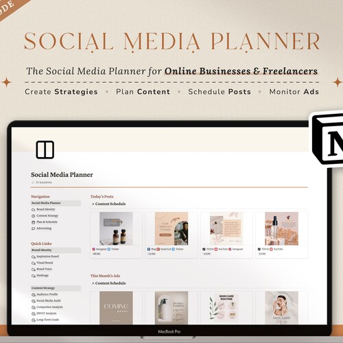Notion Template Instagram Content Planner Notion Social Media - Etsy