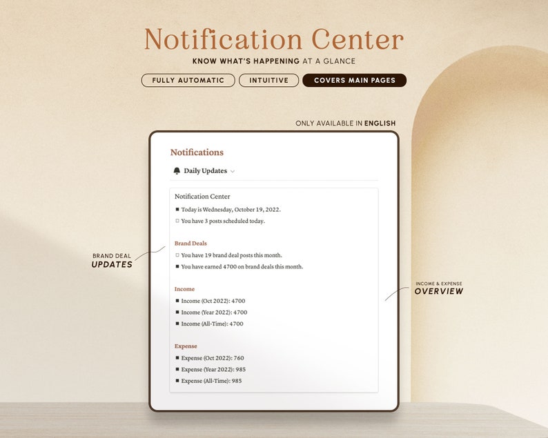 Notion Template Social Media Planner, Content Planner for Influencers ...
